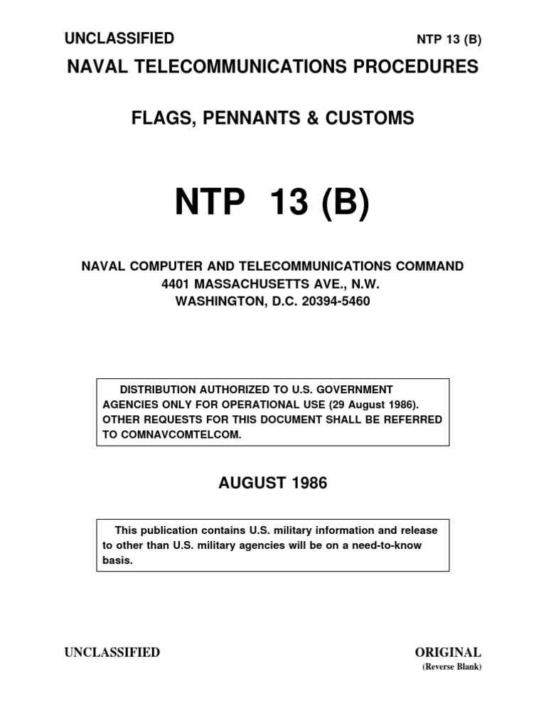 NTP 13B Flags, Pennants and Customs | PDF | Flag | The Star Spangled Banner