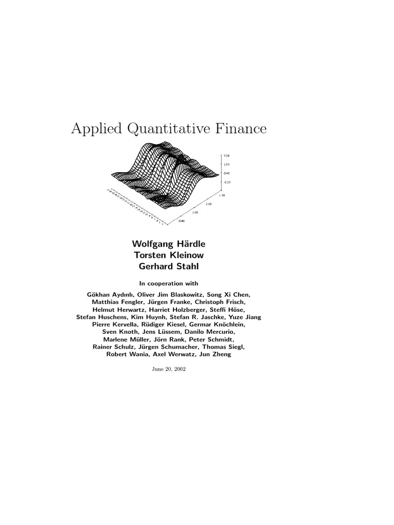 Applied Quantitative Finance | PDF | Value At Risk | Normal Distribution