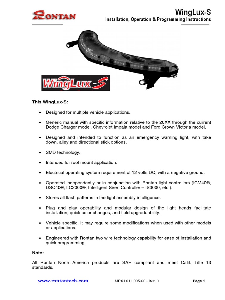 Manual Rontan - Winglux - Rev 0 | PDF | Screw | Electrical Connector