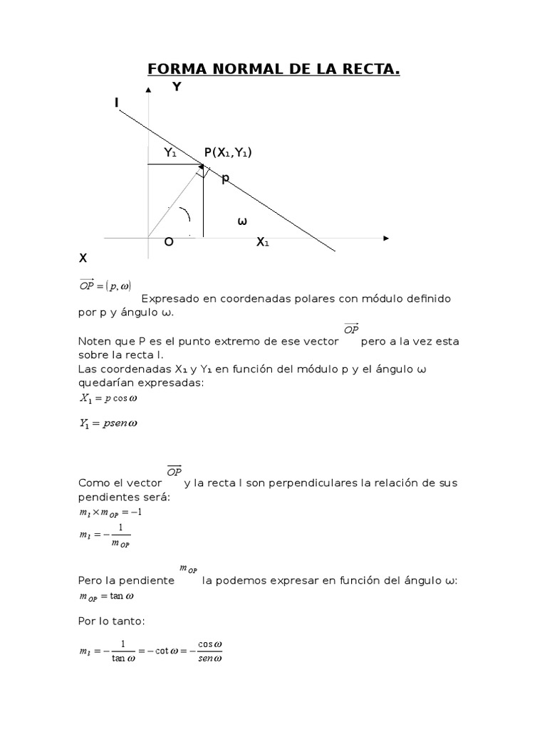 Forma Normal de La Recta | Línea (geometría) | Trigonometría