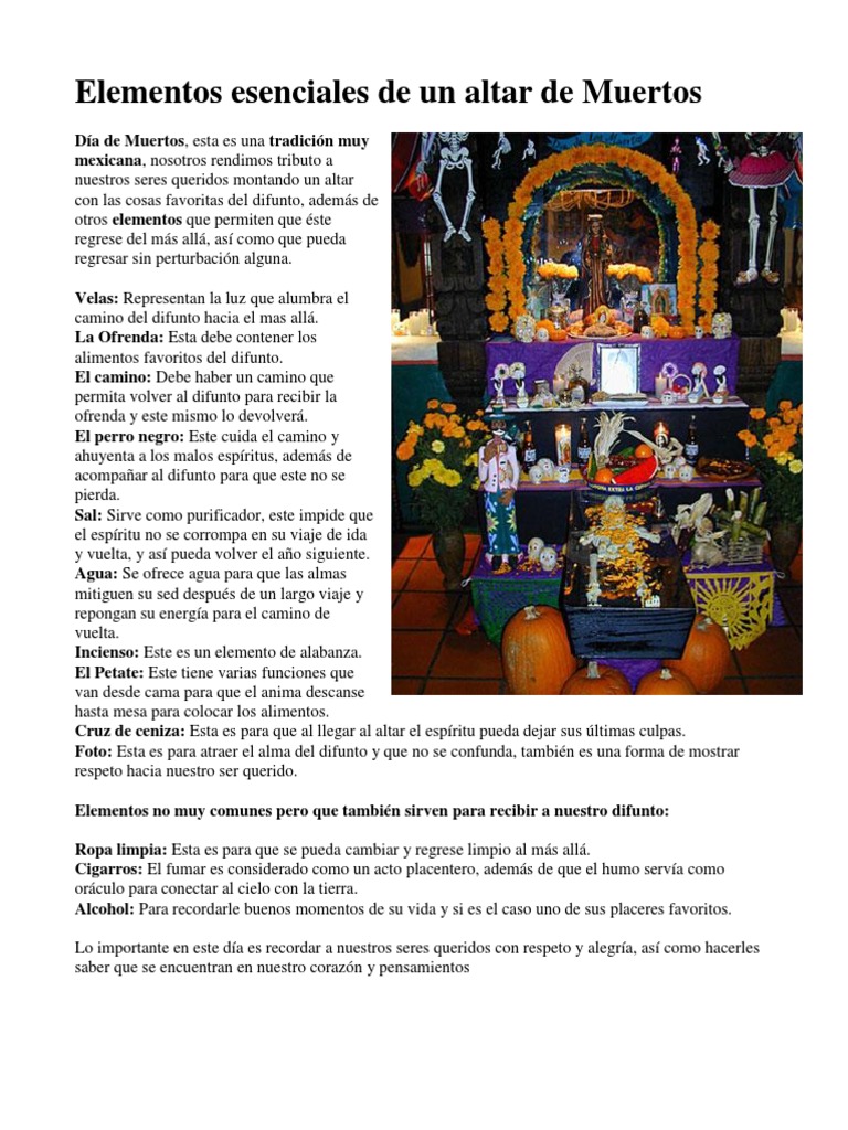Elementos Esenciales de Un Altar de Muertos (JR) PDF | PDF ...