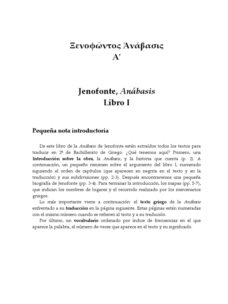 Jenofonte Anábasis Libro I Introducción | PDF | Grecia clasica | 1st ...