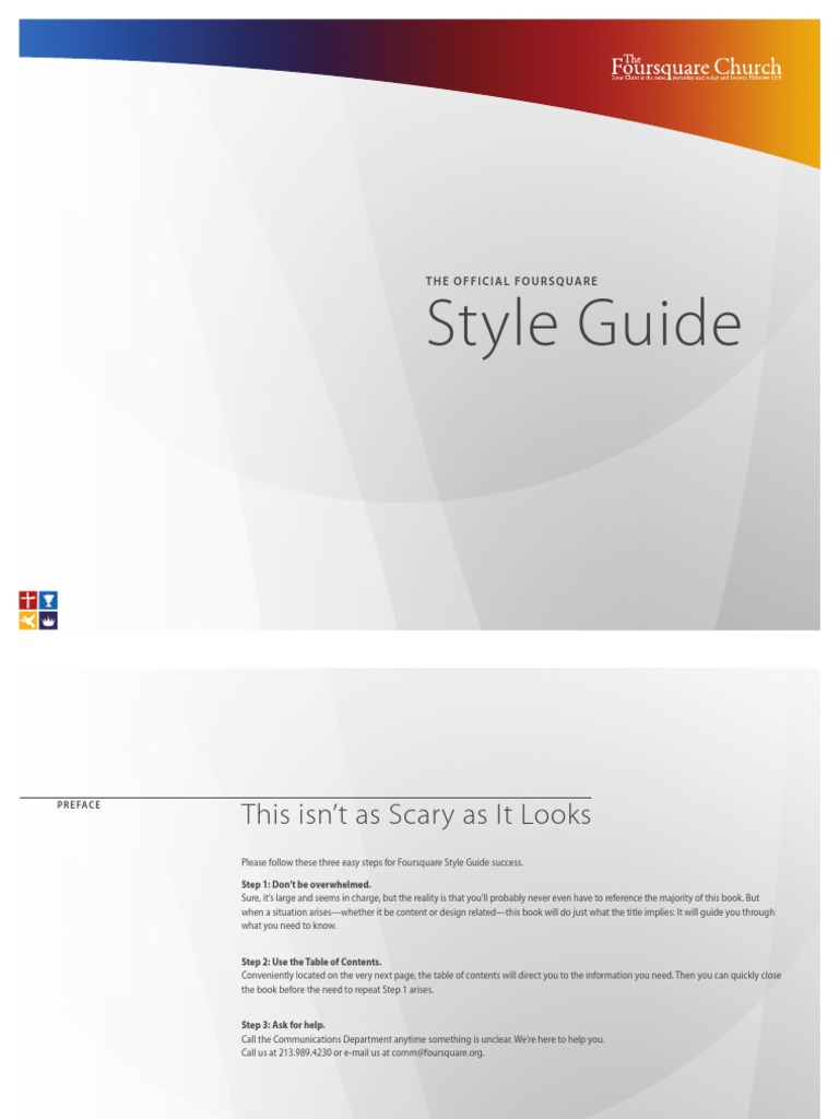 Foursquare Style Guide | PDF | Typefaces | Baptism