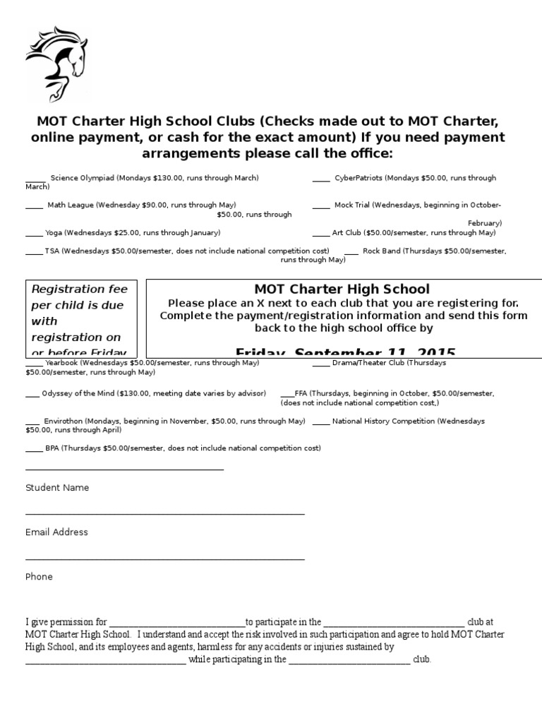 MOT RegistrationFormFallFinal | PDF