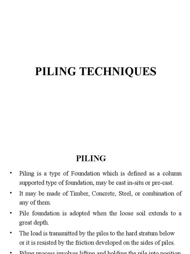 1.5 Piling and Piling Techniques | PDF | Deep Foundation | Building Engineering