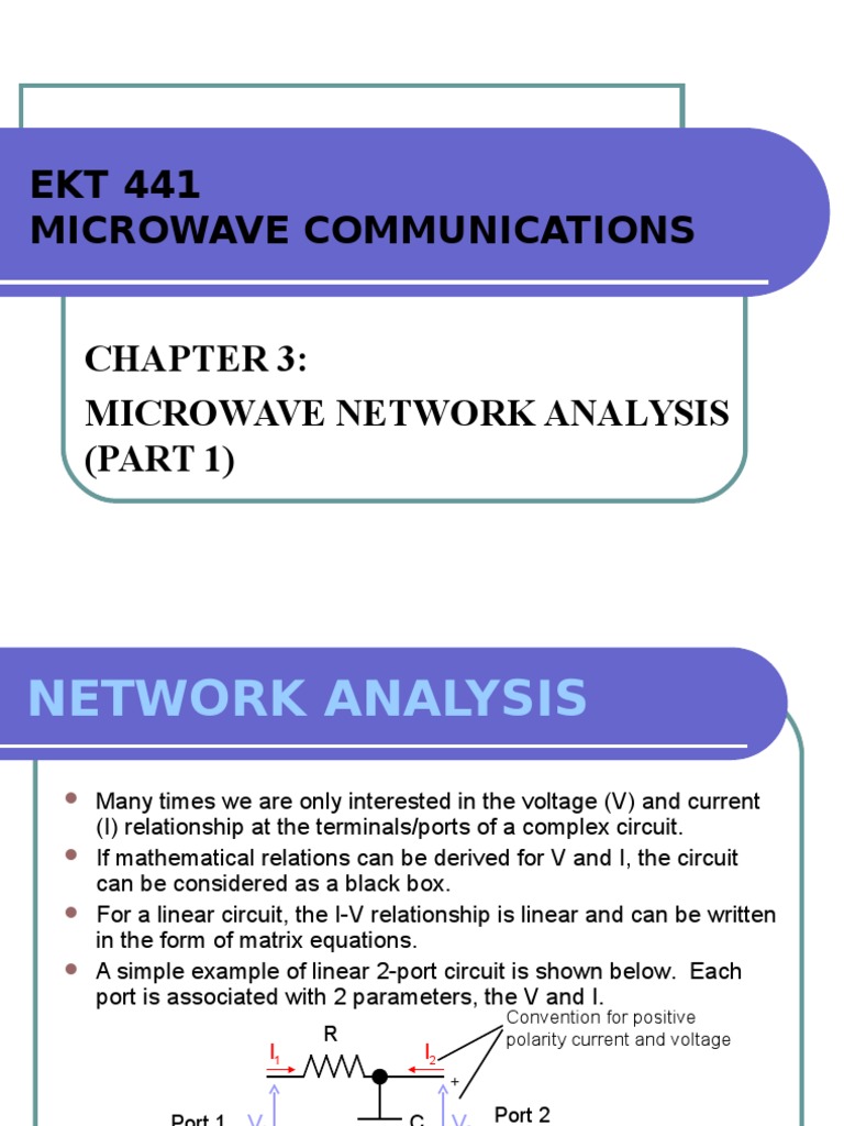 Chp3-Microwave Network Analysiswithexamples - Part1 | PDF | Electrical ...