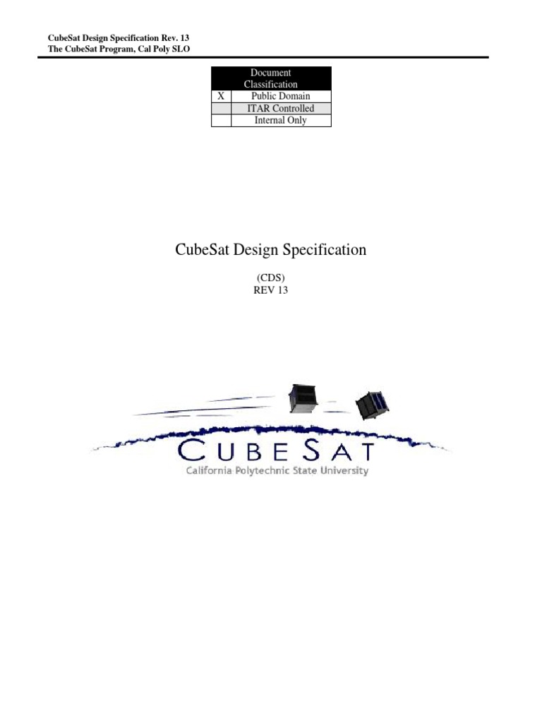 CubeSat Design Specification Rev. 13 The | PDF | Spaceflight | Space ...