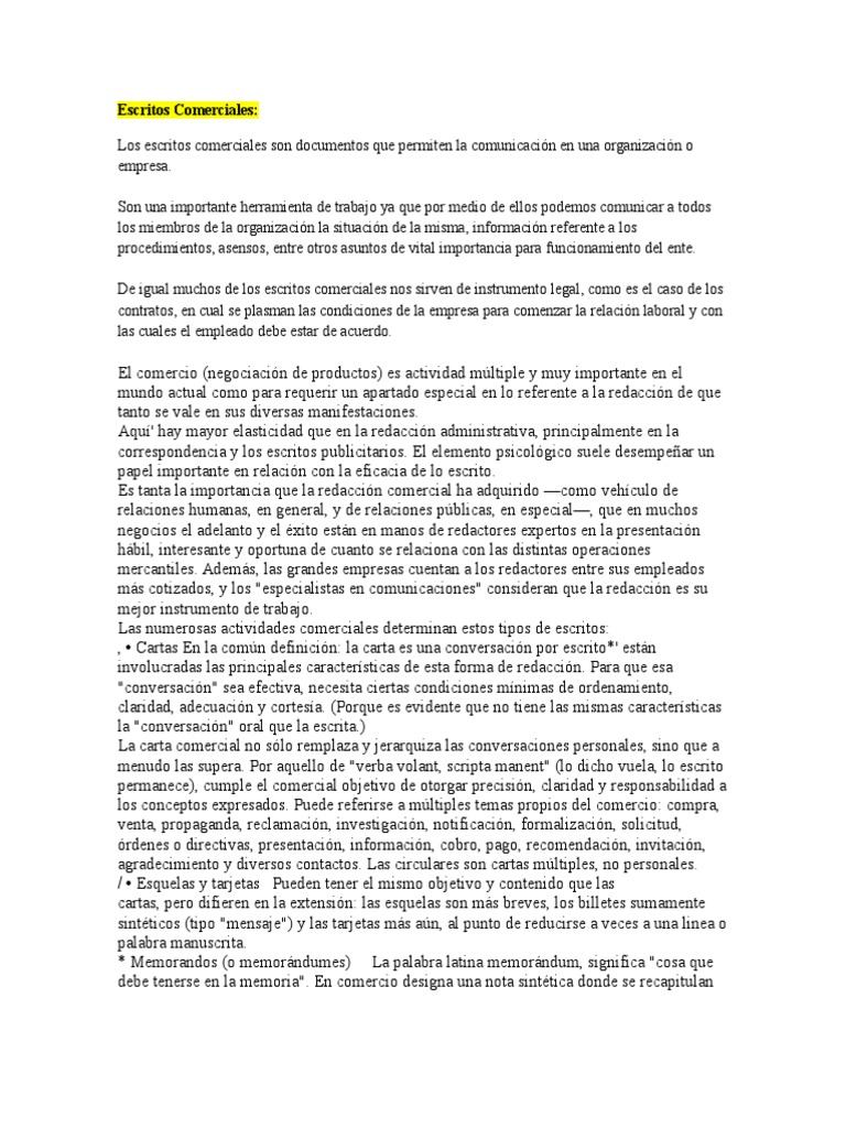 Tipos de Escritos y Formatos Mas Usuales en La Comunicación Escrita ...