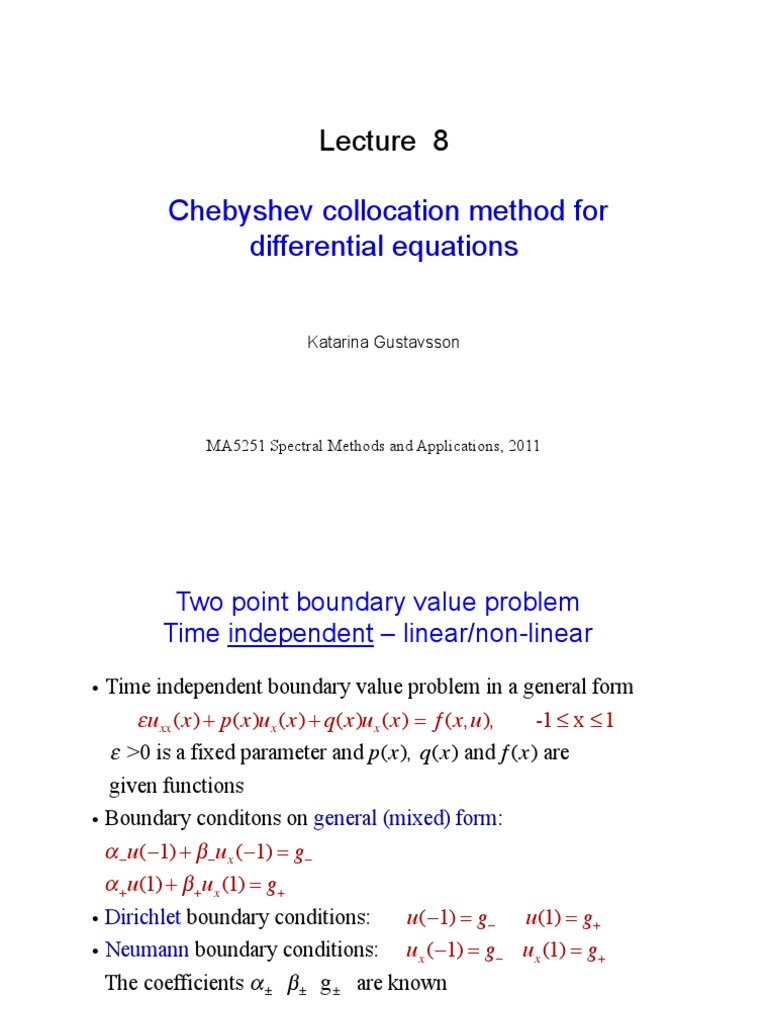 Chebyshev Collocation Method For Differential Equations | PDF | Boundary Value Problem ...