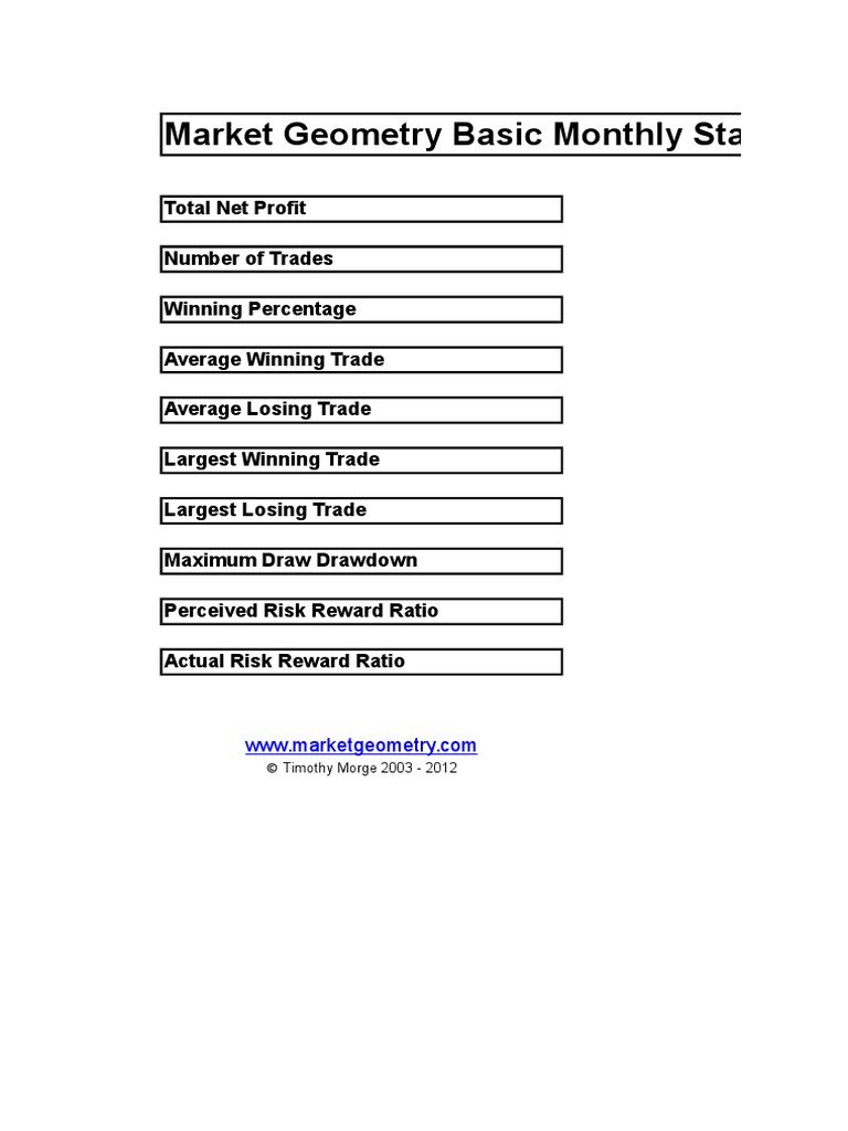 Market Geometry Basic Monthly Statistics Sheet | PDF | Law