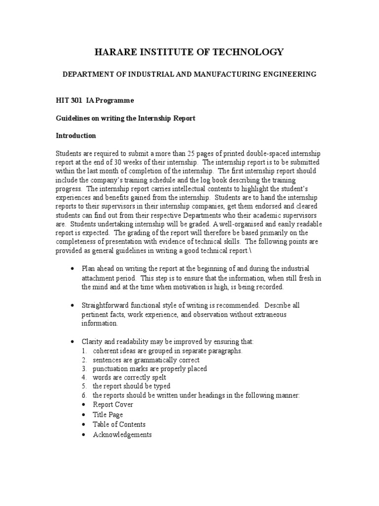 Guidelines on Writing Internship Reports | PDF | Internship | Job Hunting