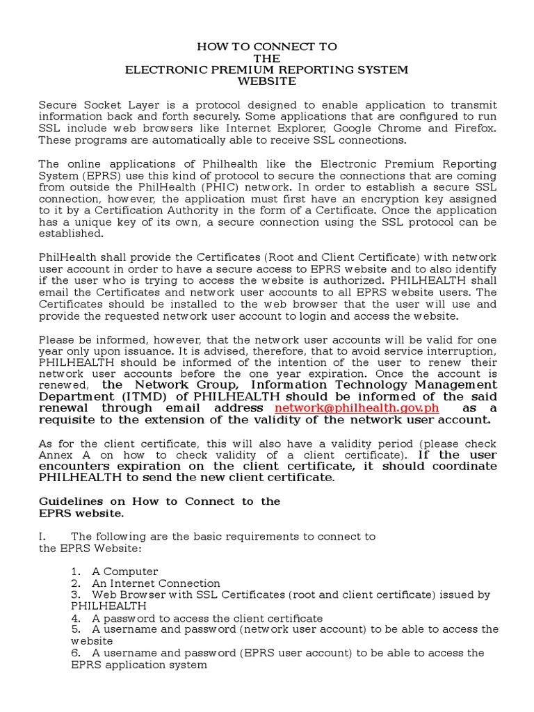 Accessing the EPRS Website Guide | PDF | Public Key Certificate ...