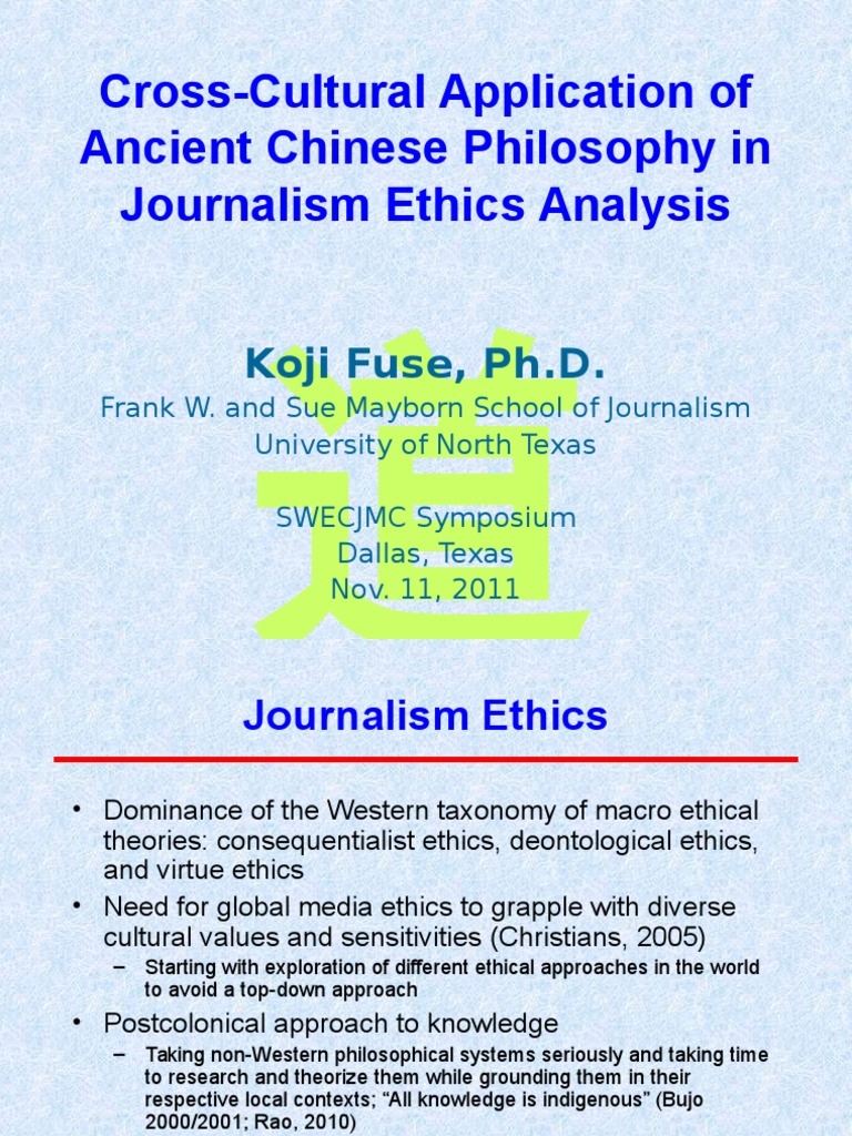 Chinese Philosophies in Journalism Ethics | PDF | Confucianism | Confucius