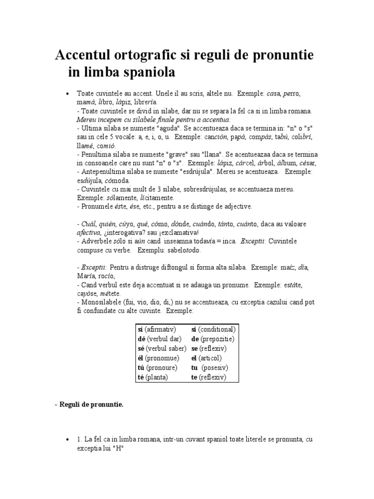 Gramatica Limbii Spaniole | PDF