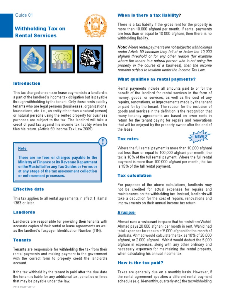 Withholding Tax On Rental Services: Guide 01 | PDF | Renting ...