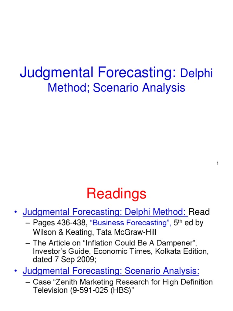 Delphi Method Scenario Analysis Pdf Forecasting Business