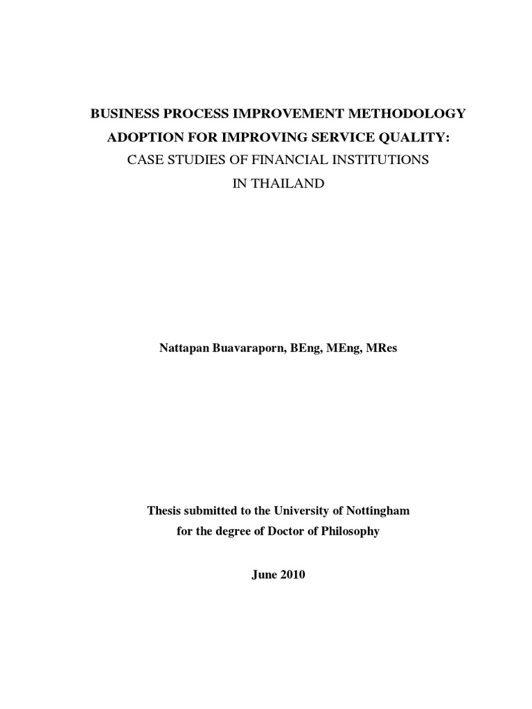 Business Process Improvement Methodology | PDF | Conceptual Model ...