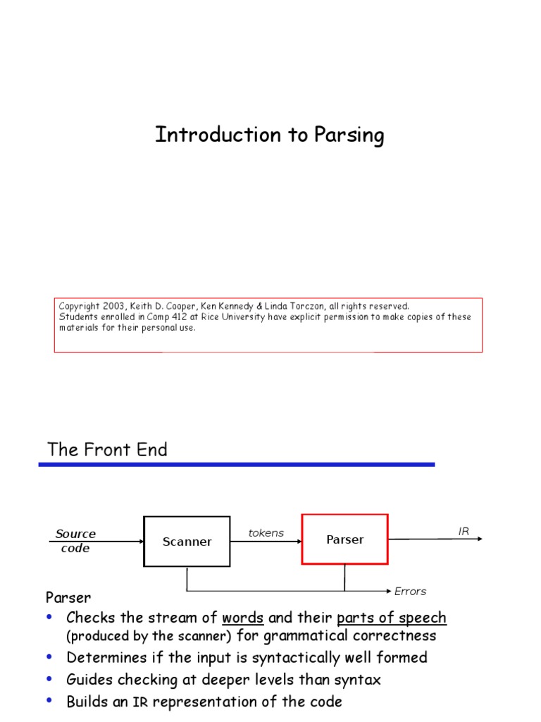 Introduction To Parsing | PDF | Parsing | Syntax (Logic)