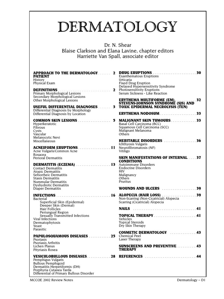 Dermatology | PDF | Cutaneous Conditions | Dermatitis