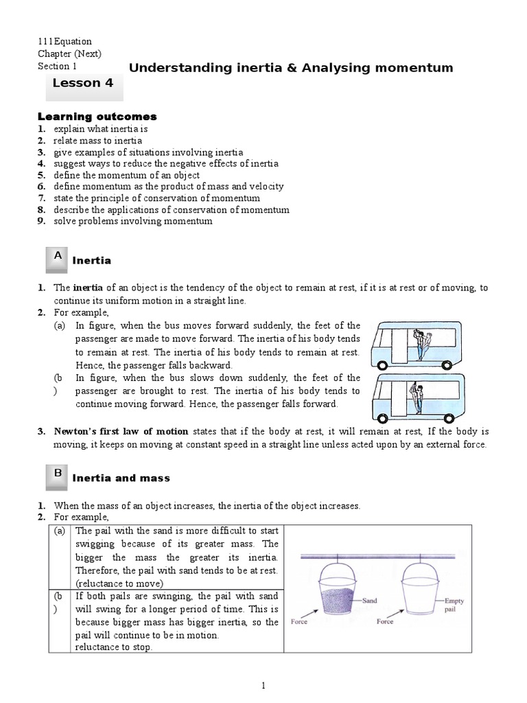 Lesson 4 | PDF | Collision | Momentum