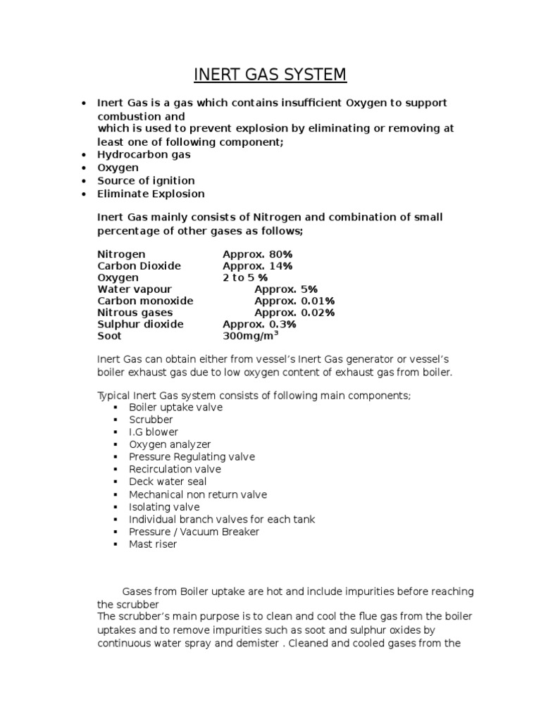 Inert Gas System | Download Free PDF | Oxygen | Industrial Gases