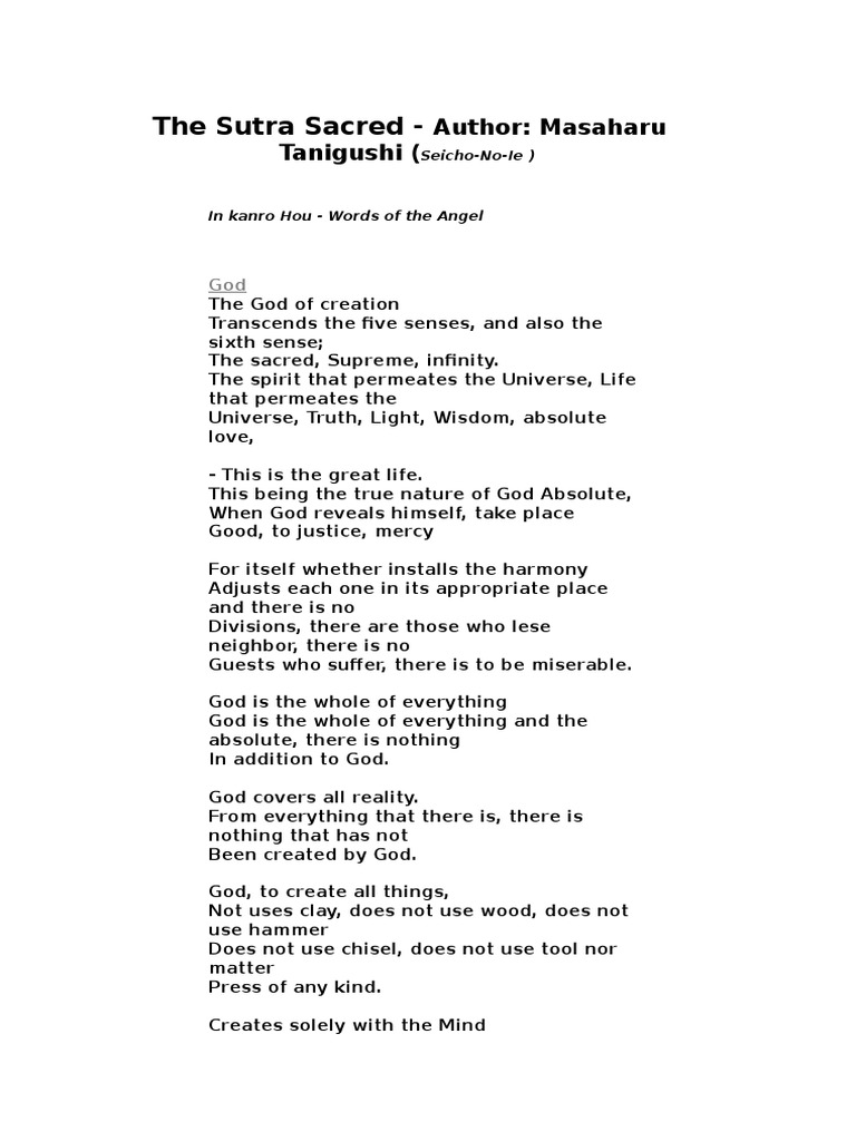 The Sutra Sacred | PDF | God | Reality