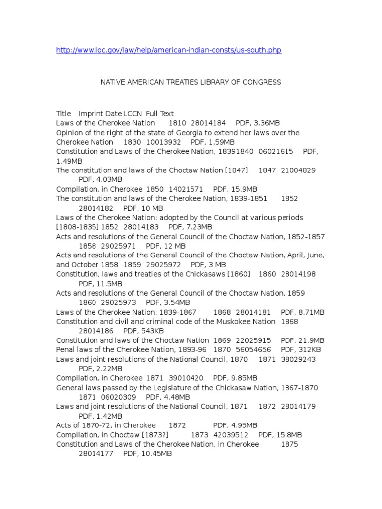 Native American Constitutions Archive | PDF | Cherokee | Choctaw