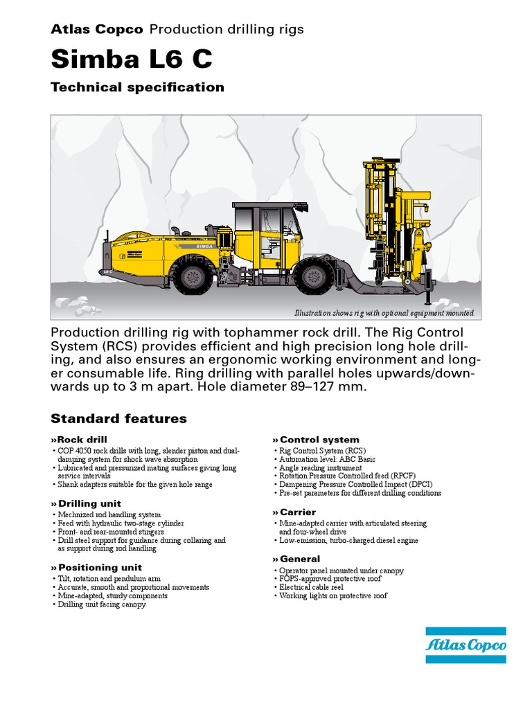 Simba L6 C | PDF | Drilling Rig | Drill