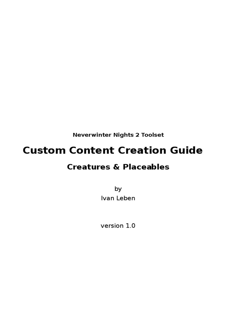 Nwn2 CCC Guide | PDF | Texture Mapping | Computer File