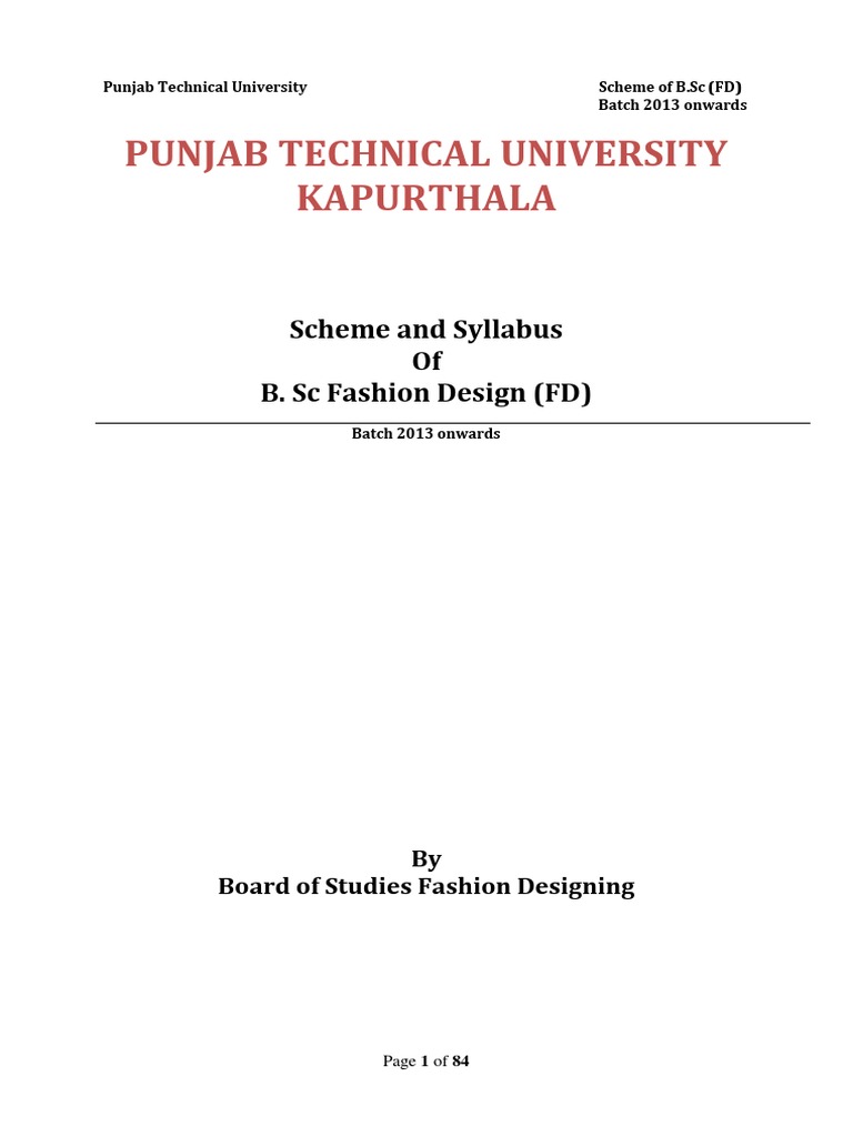 B.Sc Fashion Design Syllabus Overview | PDF | Adobe Photoshop | Seam ...