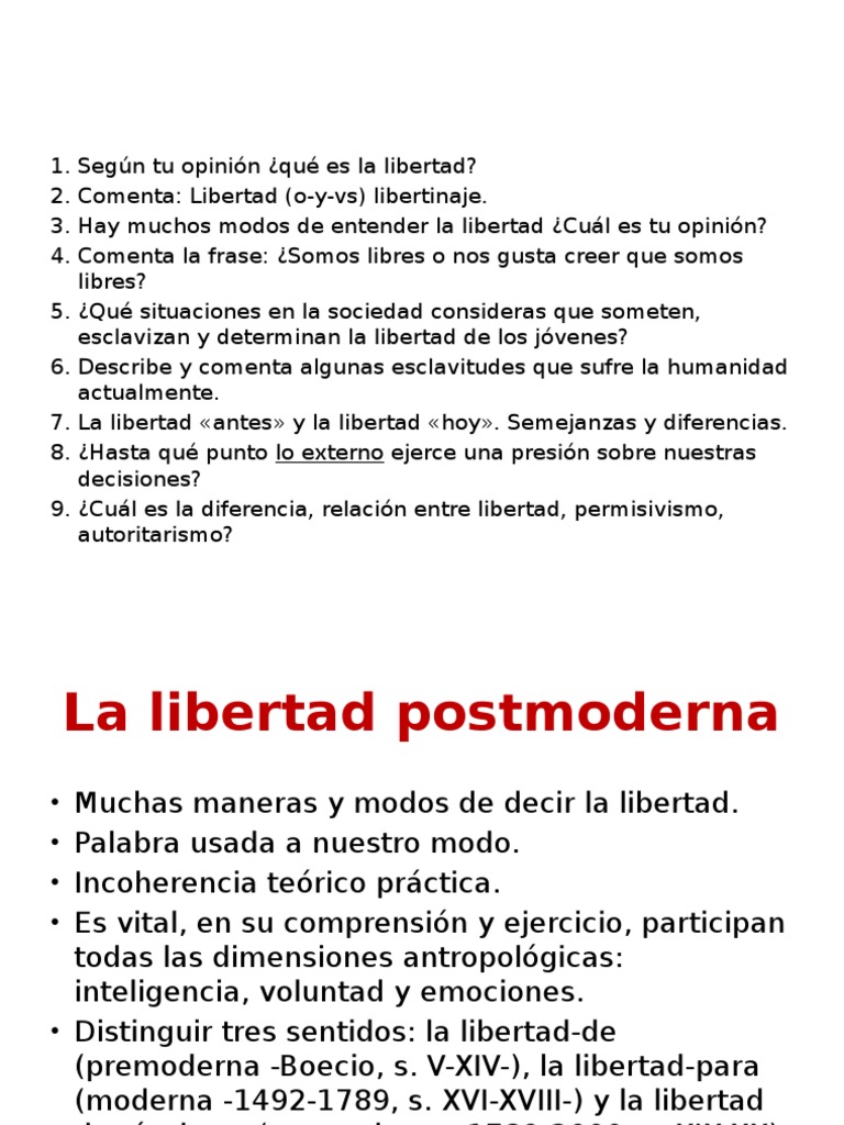 La Libertad Postmoderna | PDF | Libertad | Moralidad