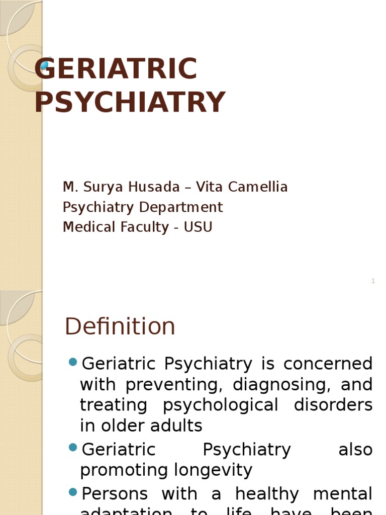 Geriatric Psychiatry | PDF | Dementia | Bipolar Disorder