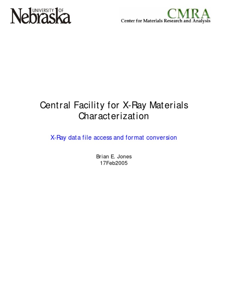 XRD Data File Access and Conversion Guide | PDF | File Format | Raw ...