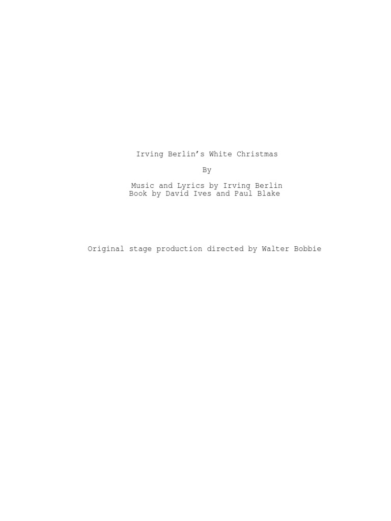 White Christmas Musical Overview | PDF | Christmas Music ...