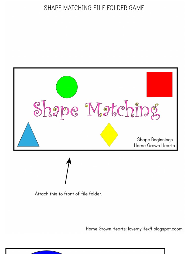Shape Beginnings: Shape Matching File Folder Game | PDF