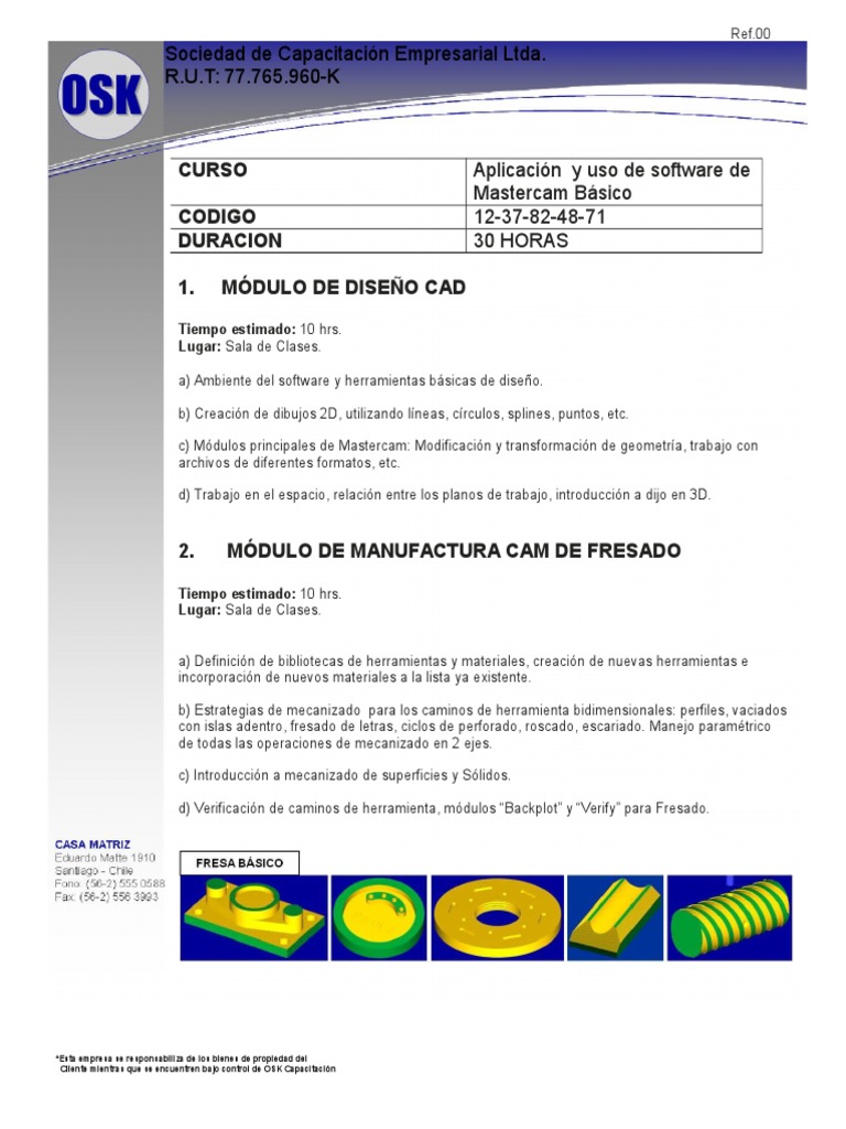 Temario de Mastercam Básico | PDF