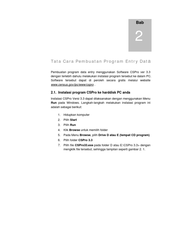 Penggunaan CSPro Untuk Entry Data | PDF