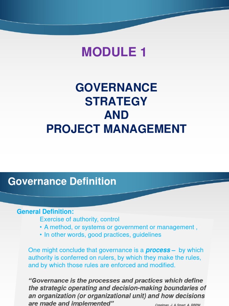 Governance- Strategy and PM | Strategic Management | Governance