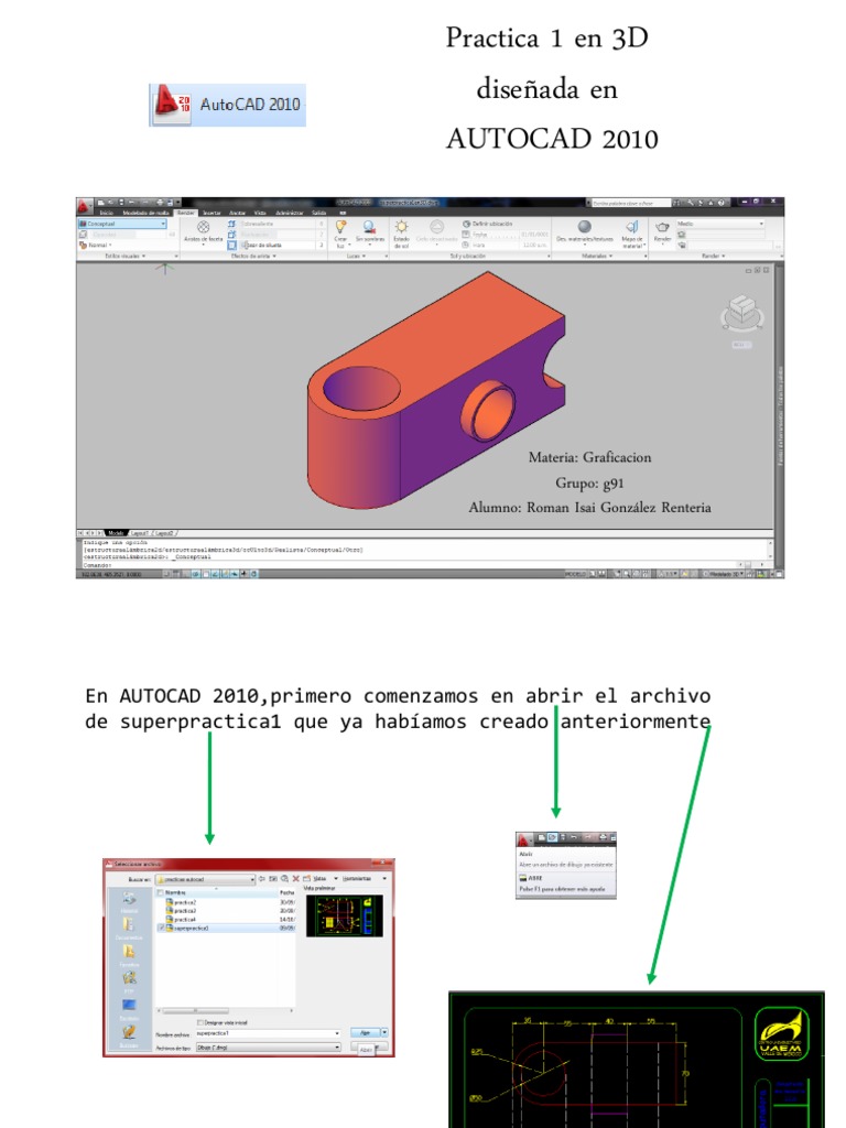 Practica 3d Autocad | PDF | Color | Dibujo
