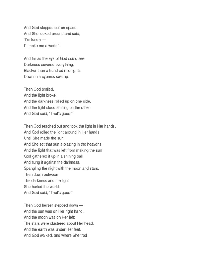 The Creation by James Weldon Johnson | Earth | Nature