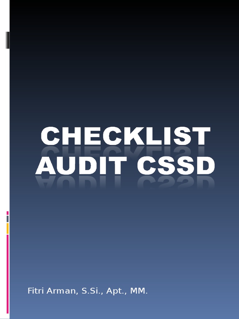 Checklist Audit CSSD | PDF