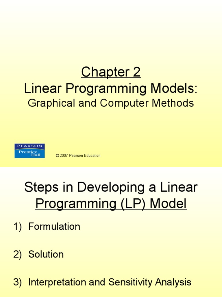 Linear Programming Models:: Graphical and Computer Methods | PDF ...