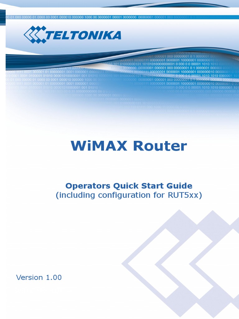 WiMAX Router Setup Guide for Operators | PDF | Ip Address | Internet ...