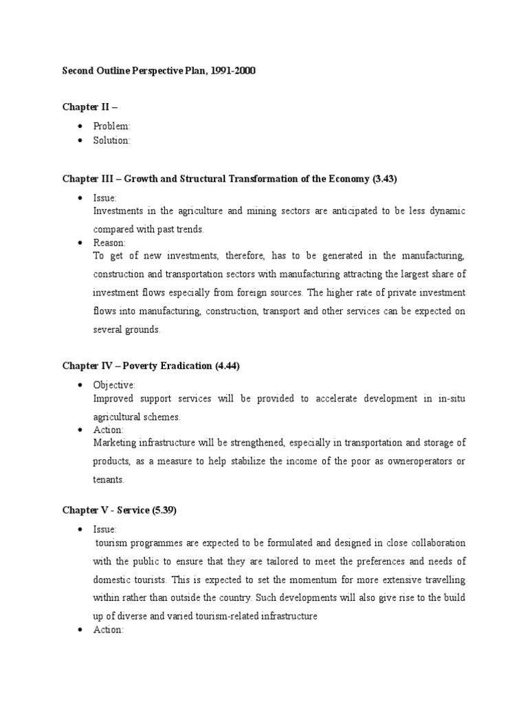 Second Outline Perspective Plan 1991-2000 | PDF
