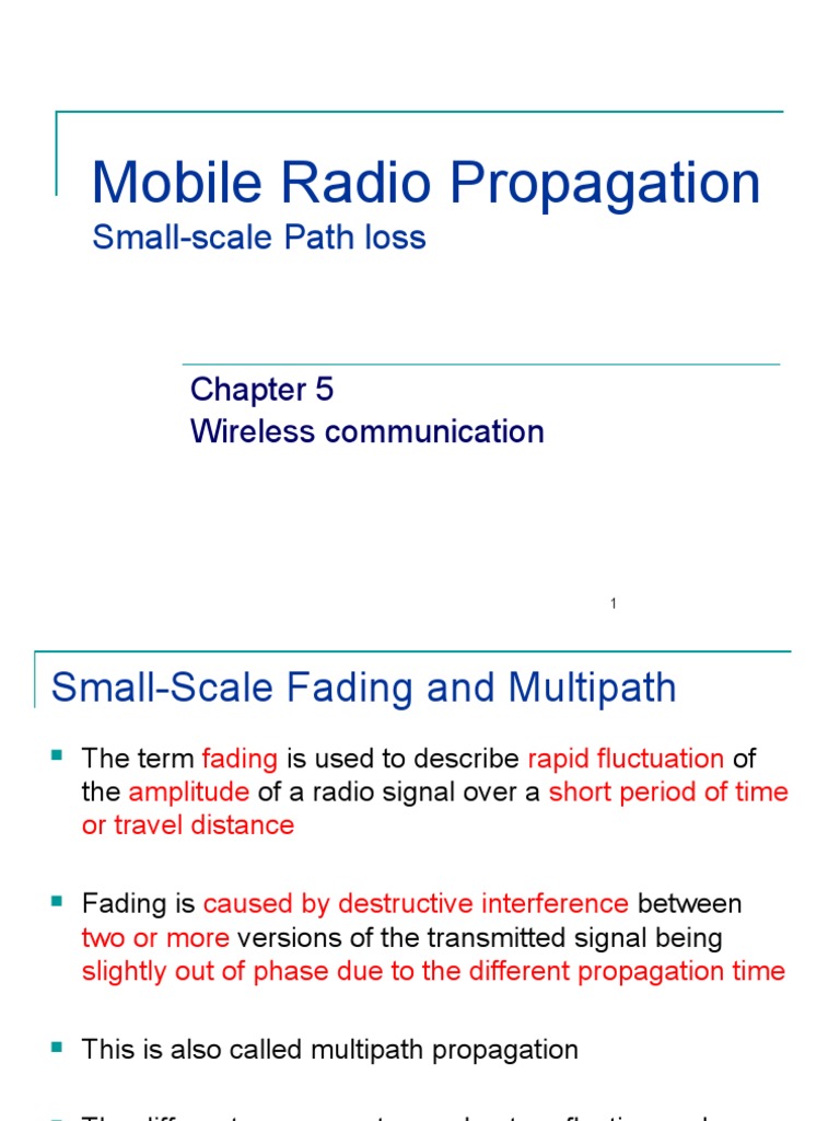 Chap 5 (Small Scale Fading) | PDF | Radio Propagation | Signal Processing
