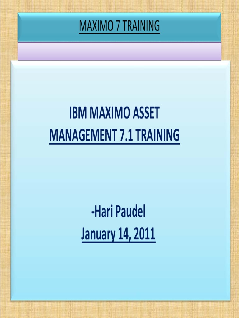 Maximo Training Material Day 2 | PDF | Web Application | Java Server Pages