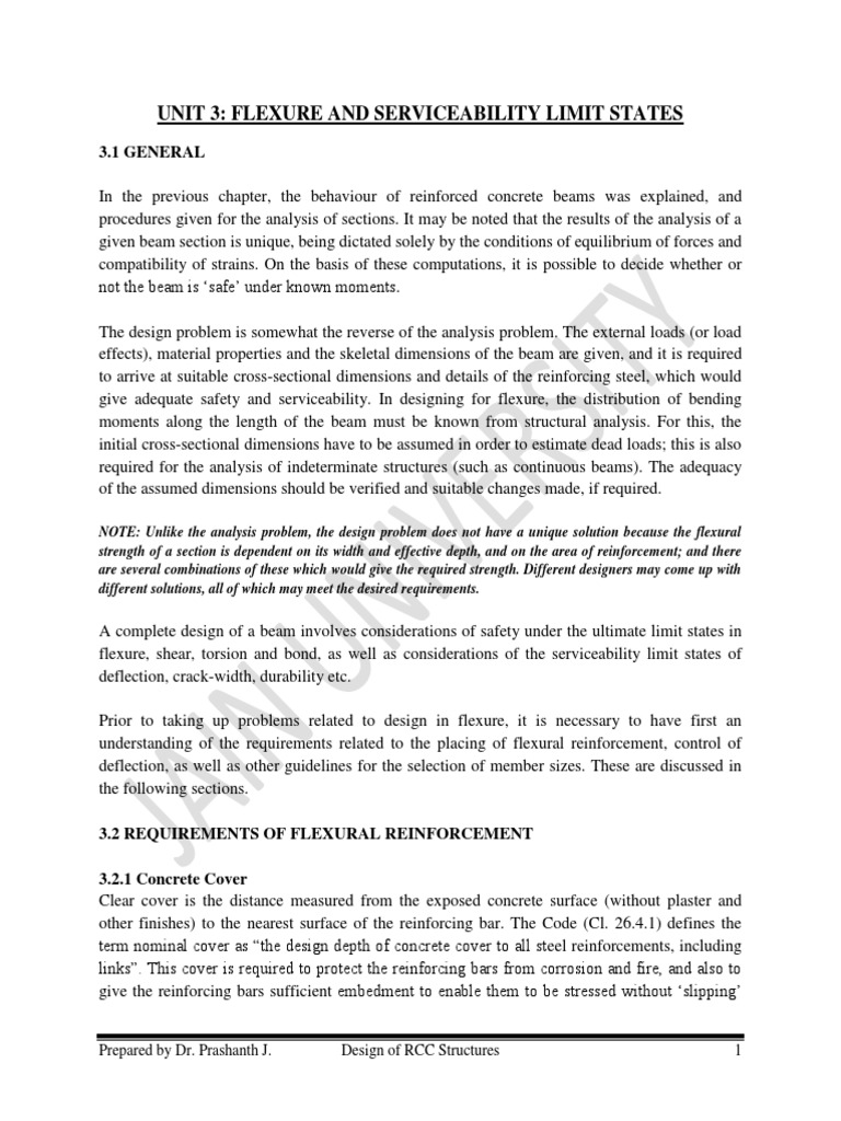 Limit State of Serviceability in RCC | PDF | Beam (Structure) | Bending