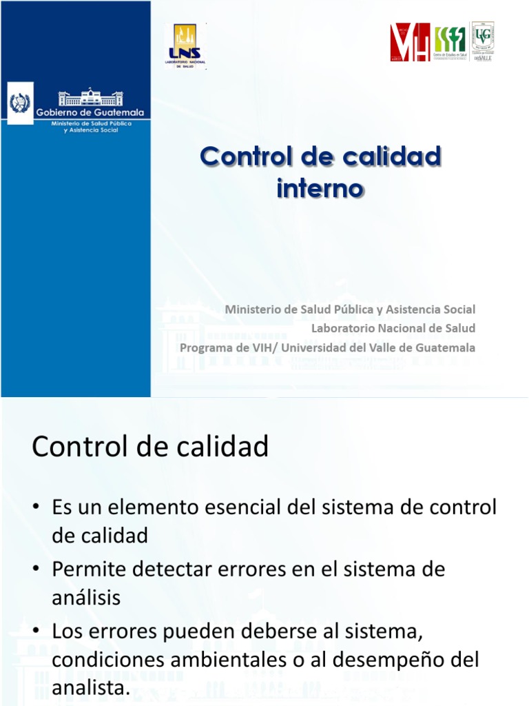 Control de Calidad Interno - PDF | PDF | Laboratorios | Calidad (comercial)