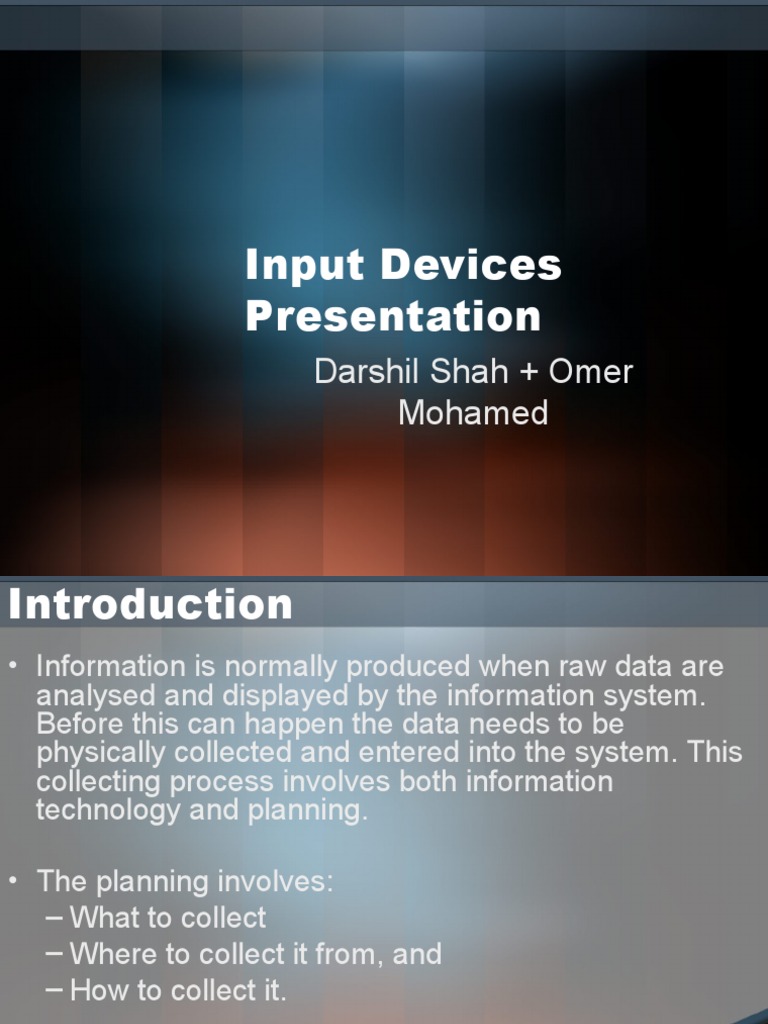 Input Devices Presentation | PDF
