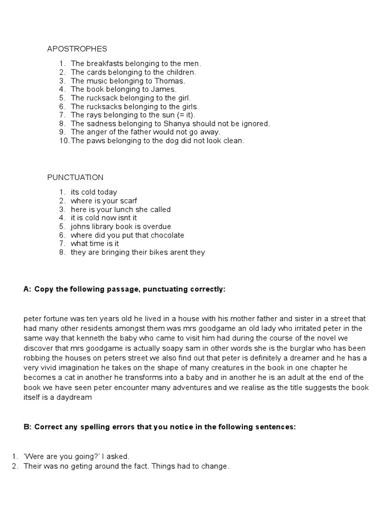 Apostrophes and Punctuation Guide | PDF